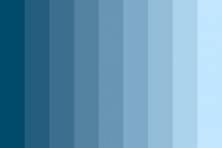 Gama de tonos de azul para pintar paredes de 3 habitaciones