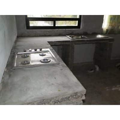 Las imágenes de cocinas de concreto con 2 recubrimientos